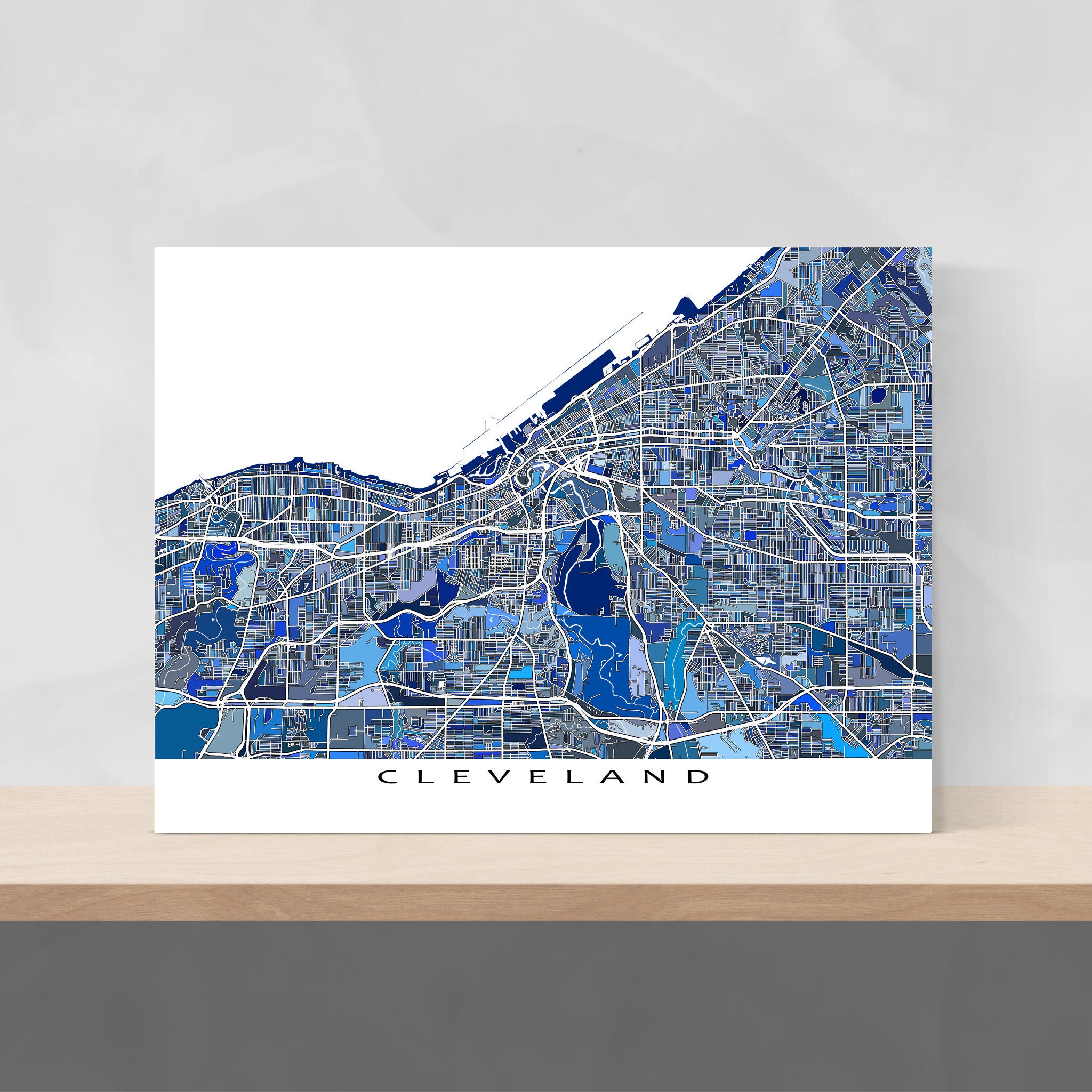 Cleveland Map Art Cleveland City Map Poster Map of Cleveland | Etsy