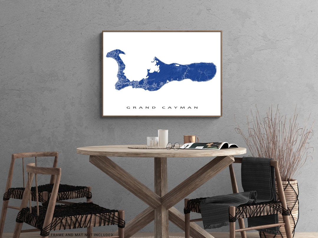 Grand Cayman Map Print, Cayman Islands Map Prints, Grand Cayman Island ...