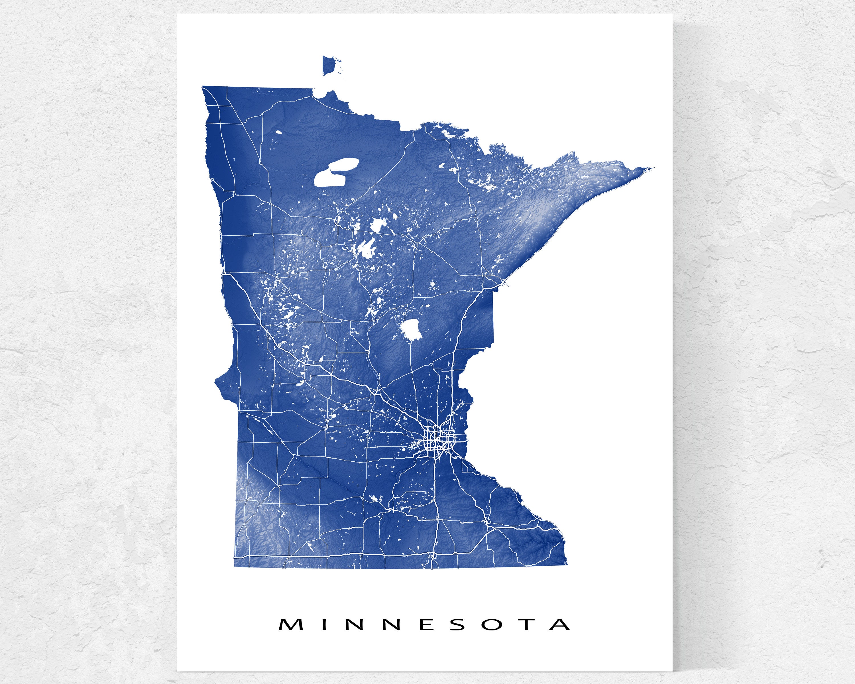 Minnesota Map Poster Minnesota State Art Print USA - Etsy Canada