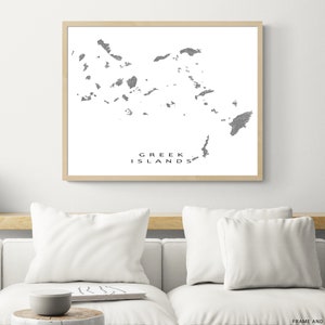 Greek Islands Map Print Poster and Greece Map Wall Art Prints ...