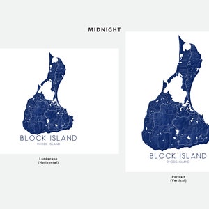 Block Island Map Print, Topographic Wall Art Poster - Etsy