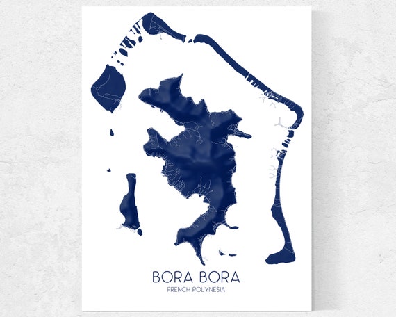 Bora Bora Map of Bora Bora Print Bora Bora Wall Art Prints | Etsy
