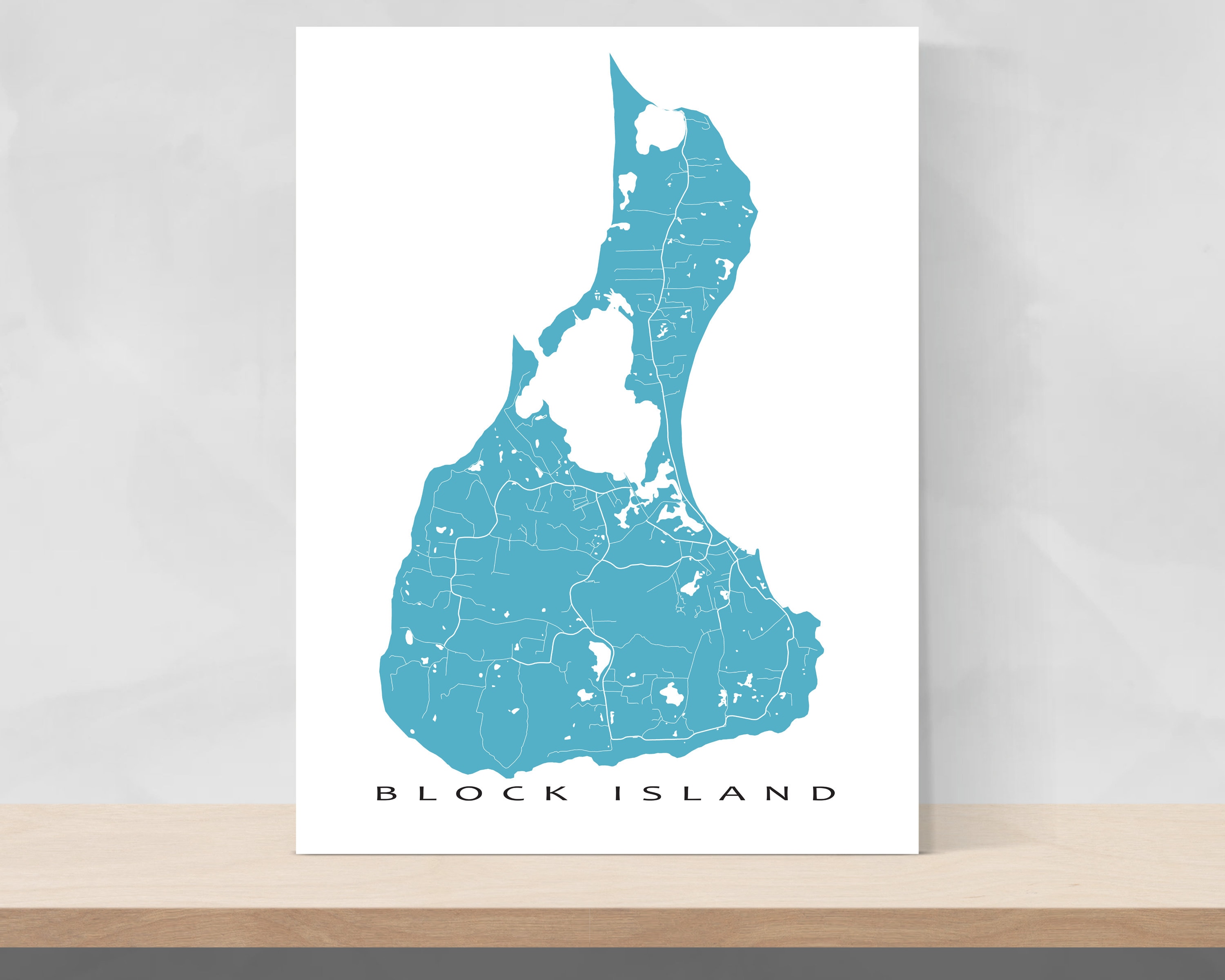 Block Island Map Print Block Island Rhode Island Art Poster - Etsy Canada