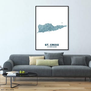 St Croix Map of Saint Croix US Virgin Islands Poster Print, Topographic ...