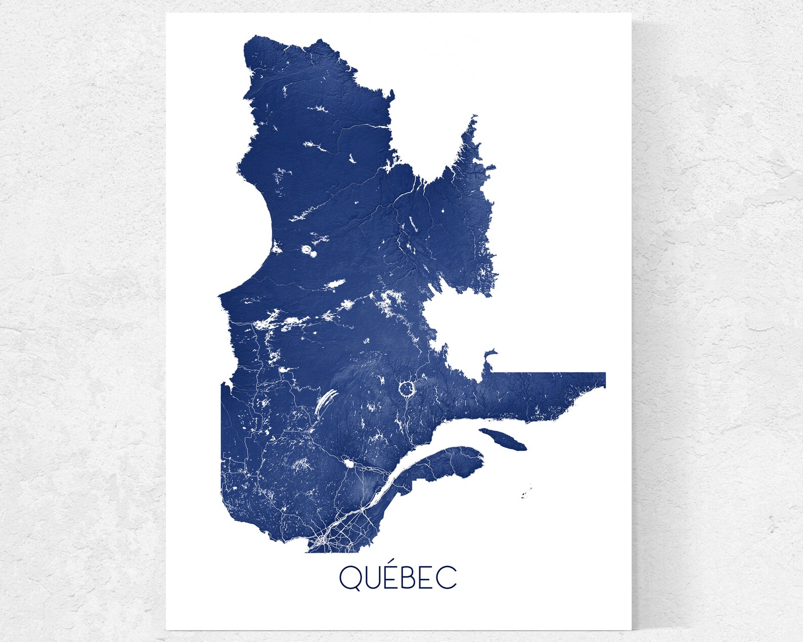 Quebec Art Print Quebec Map of Quebec Canada Topographic | Etsy