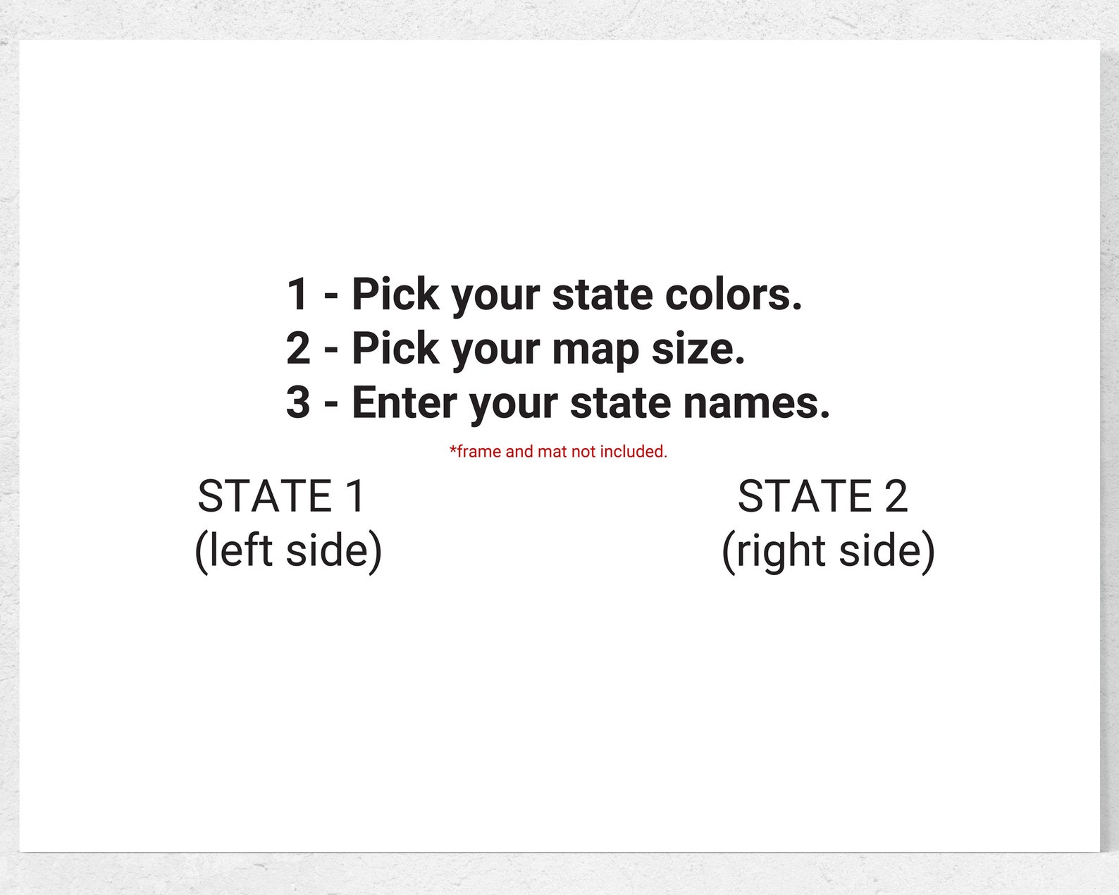 State Wall Art Map Print With Two States California Texas - Etsy