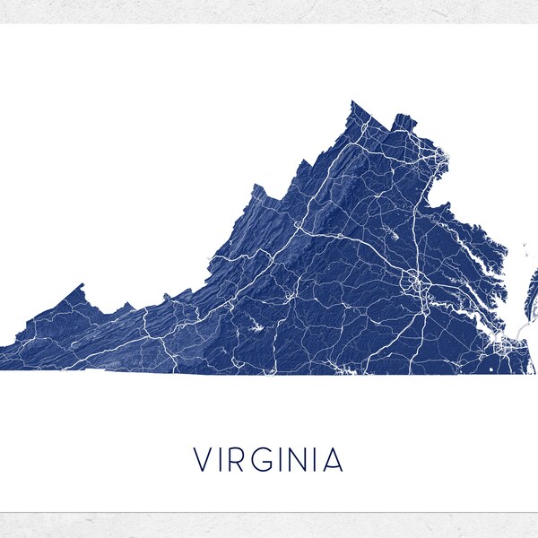 3d Map of Virginia - Etsy