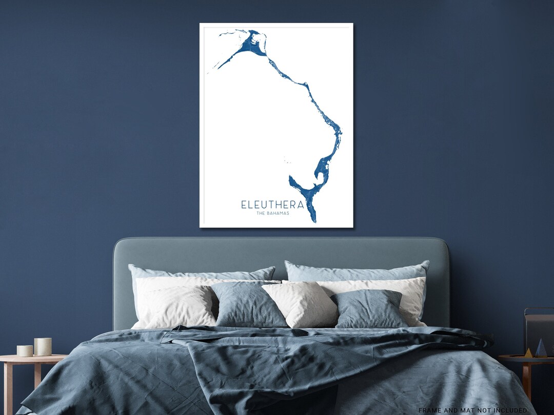 Eleuthera Map Print Poster, Map of Eleuthera the Bahamas Caribbean ...