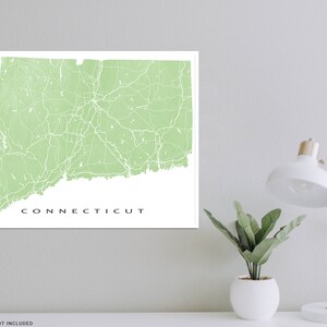 Connecticut Map and Connecticut Art Print for Connecticut State Maps ...