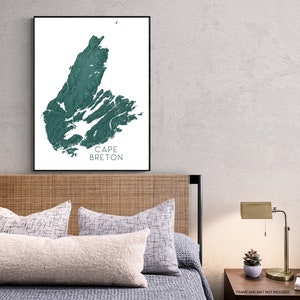 Cape Breton Map Print Wall Art Poster, Topographic Map of Cape Breton ...