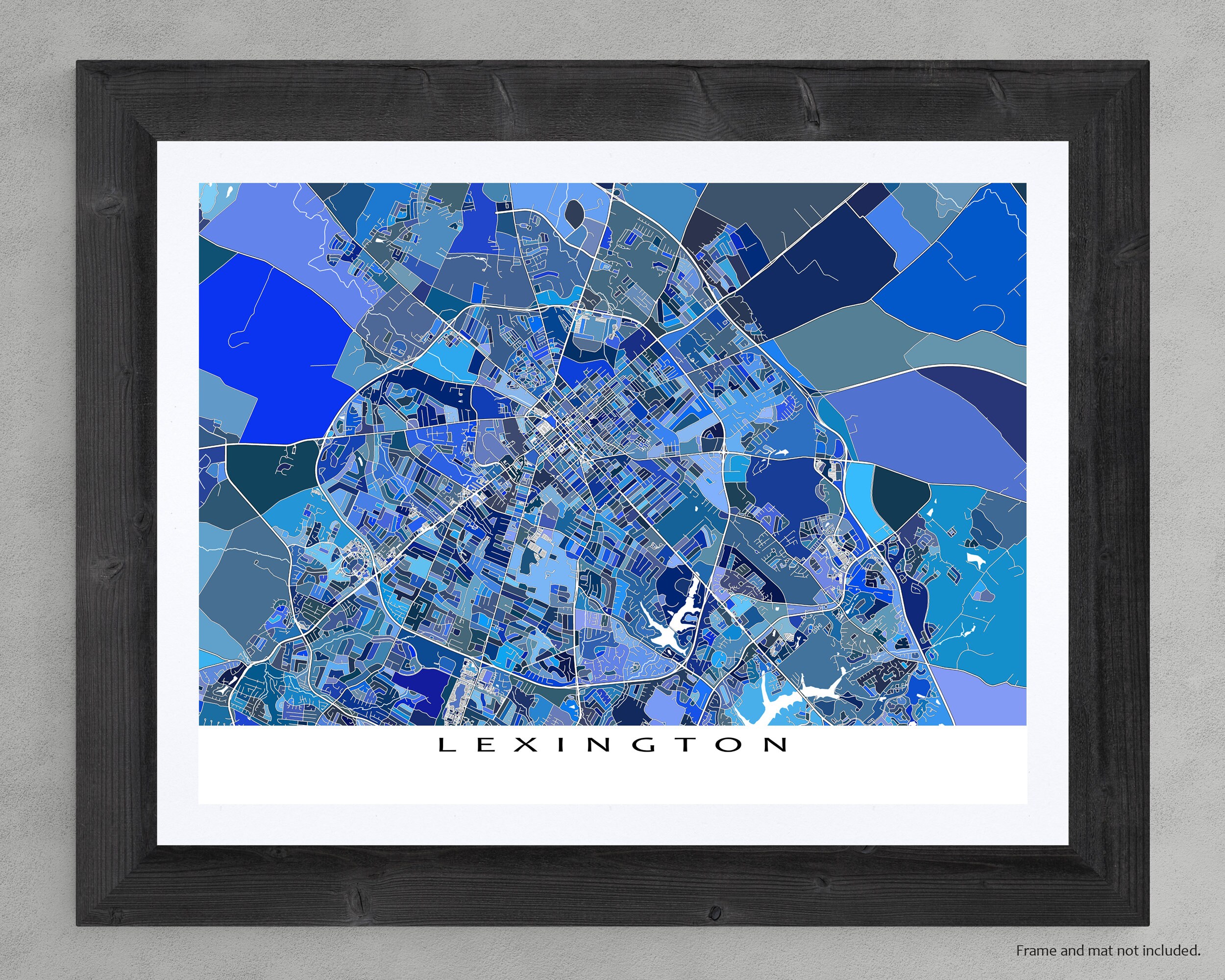 Lexington KY Map of Lexington Kentucky City Maps Blue | Etsy