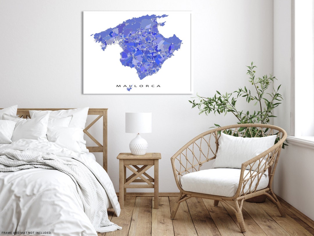 Mallorca Map Print, Mallorca Spain Map Art Prints, Geometric Majorca ...