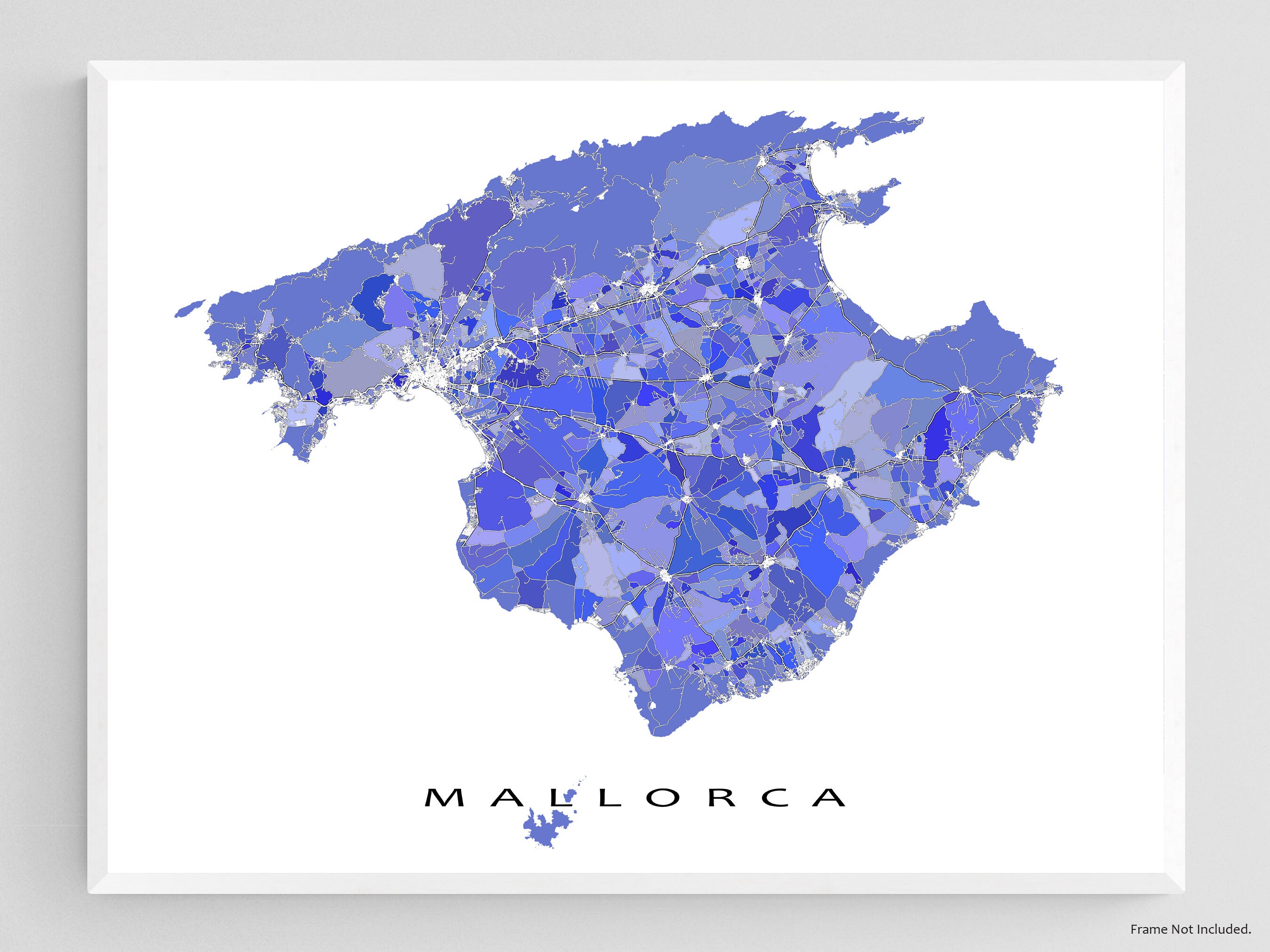 Mallorca Map Print Mallorca Spain Map Art Prints Geometric - Etsy