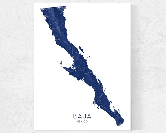 Baja California Map of Baja Map Print Topographic Baja Mexico - Etsy