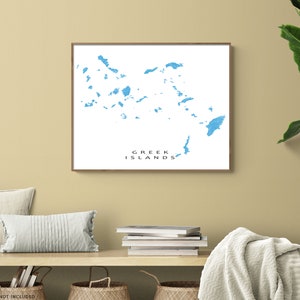 Greek Islands Map Print Poster and Greece Map Wall Art Prints ...
