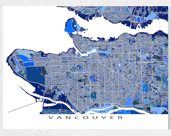 Vancouver Maps and Vancouver Map Print for Vancouver Wall Art - Etsy Canada