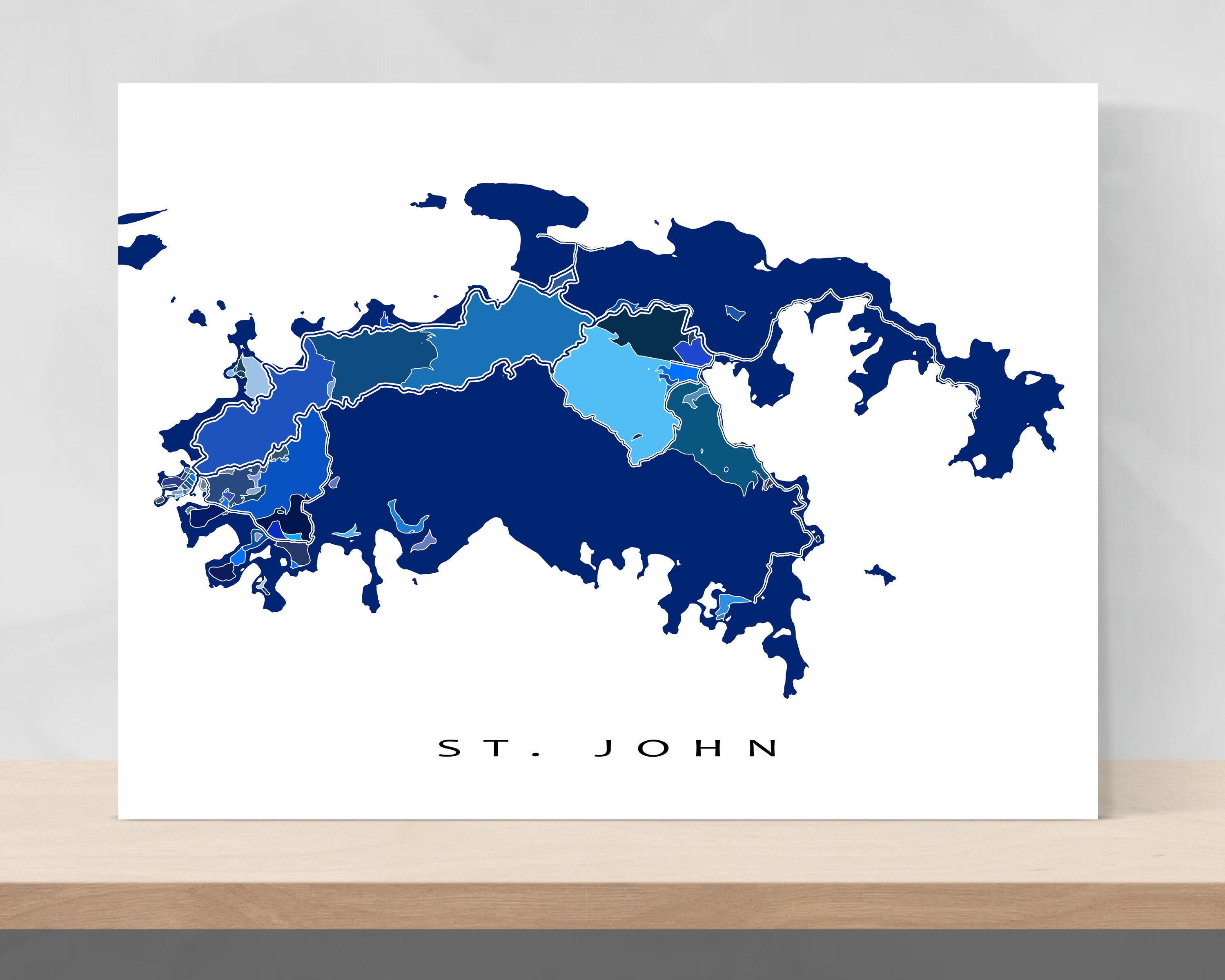 St John USVI Map of St John Virgin Islands Map Prints | Etsy