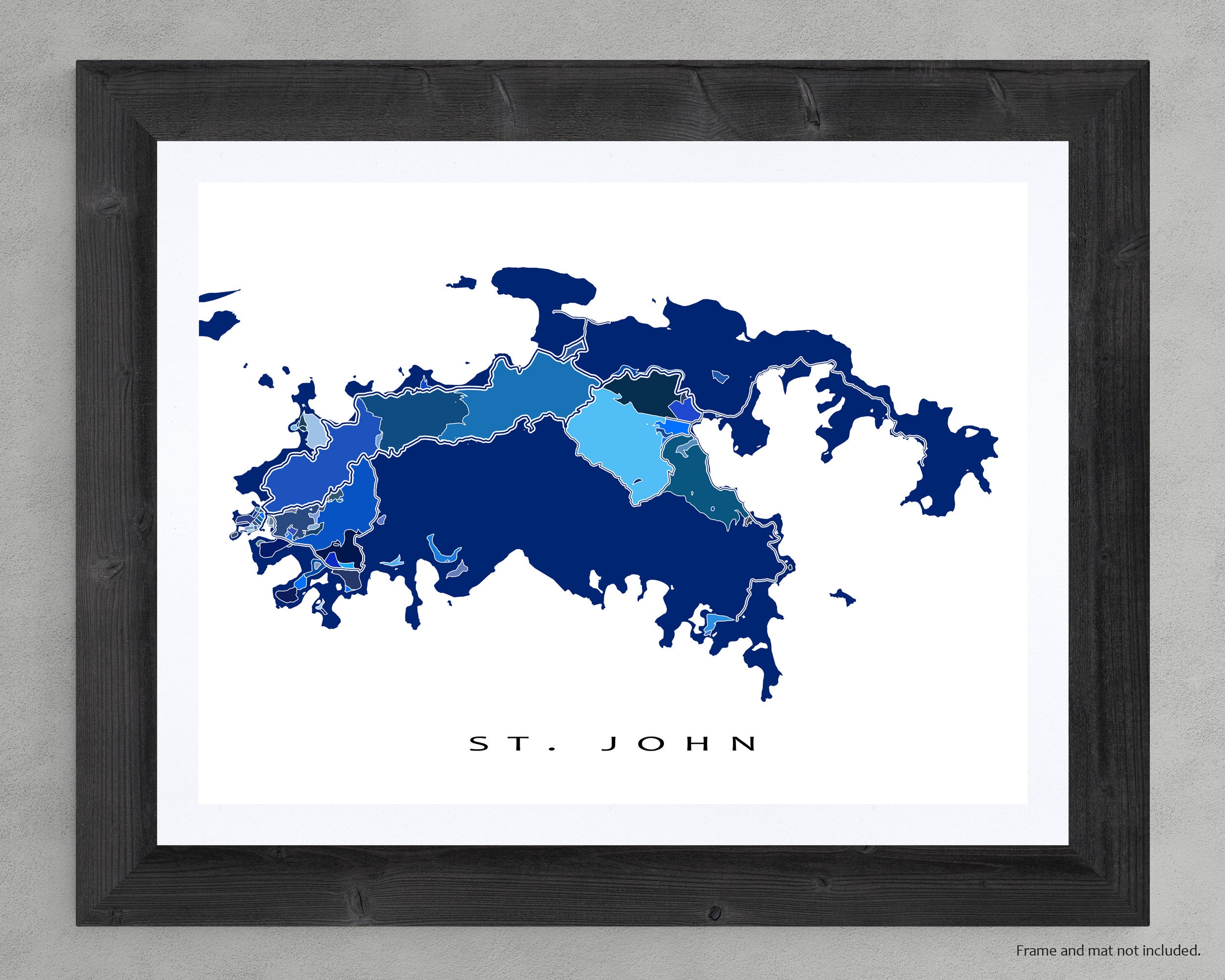St John USVI Map of St John Virgin Islands Map Prints | Etsy