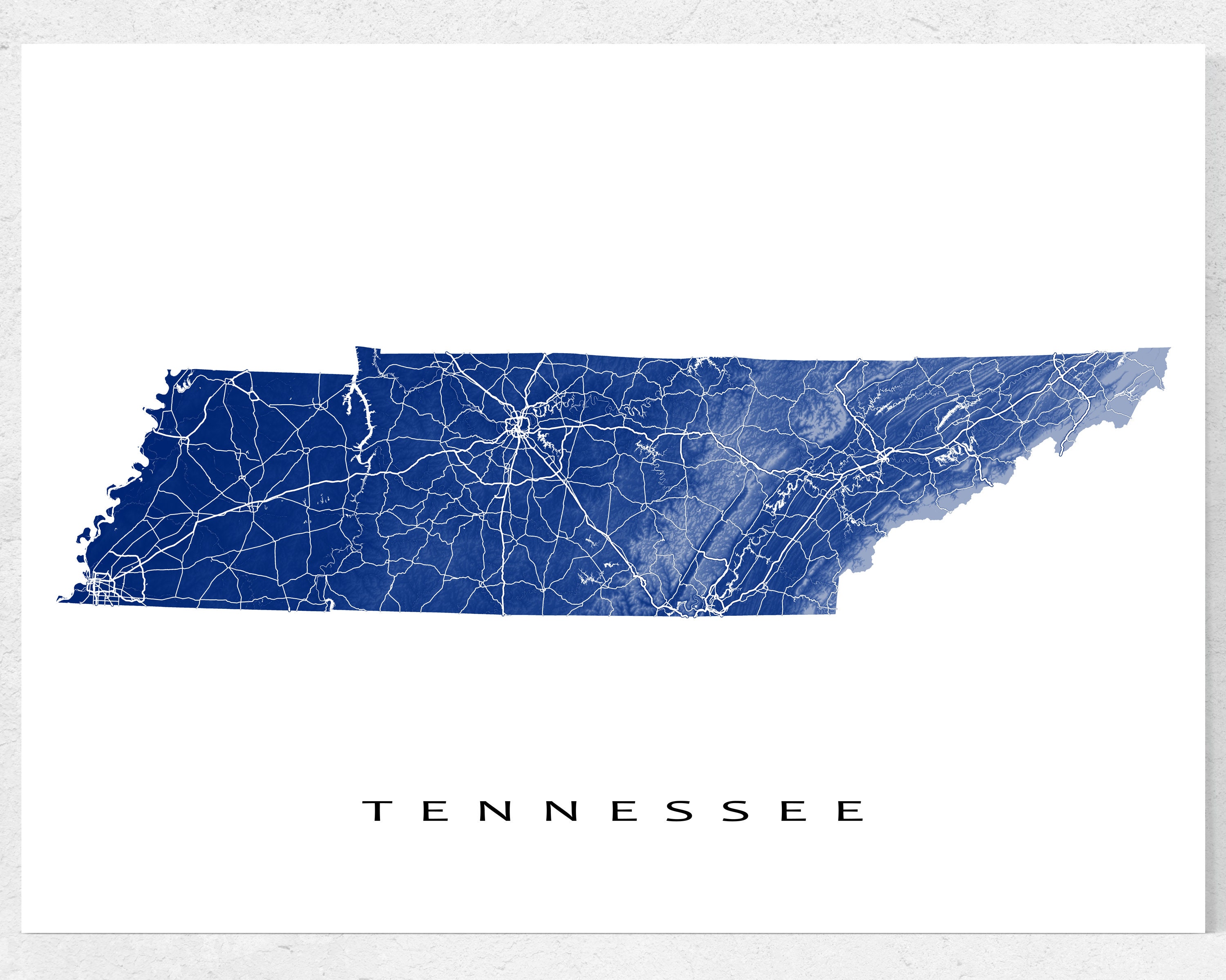 Tennessee Map of Tennessee Art Print TN Map Poster Tennessee | Etsy