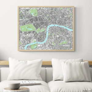 London Map Print and London Wall Art Prints, London City Map Poster ...
