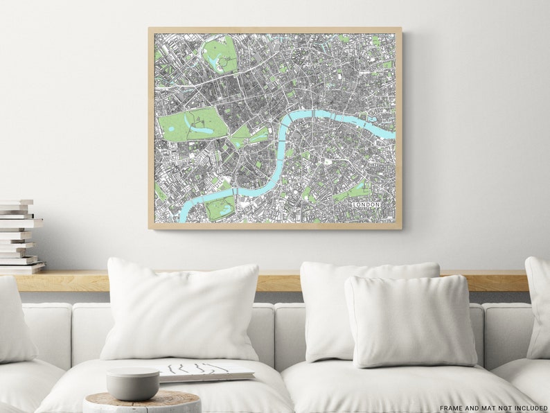 London Map Print and London Wall Art Prints, London City Map Poster ...