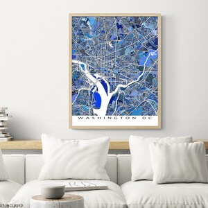Washington DC Map Poster, District of Columbia, City Street Wall Art ...