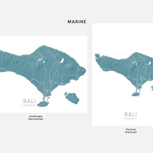 Bali Map Print Poster, 3D Topographic Landscape Bali Maps Indonesia ...