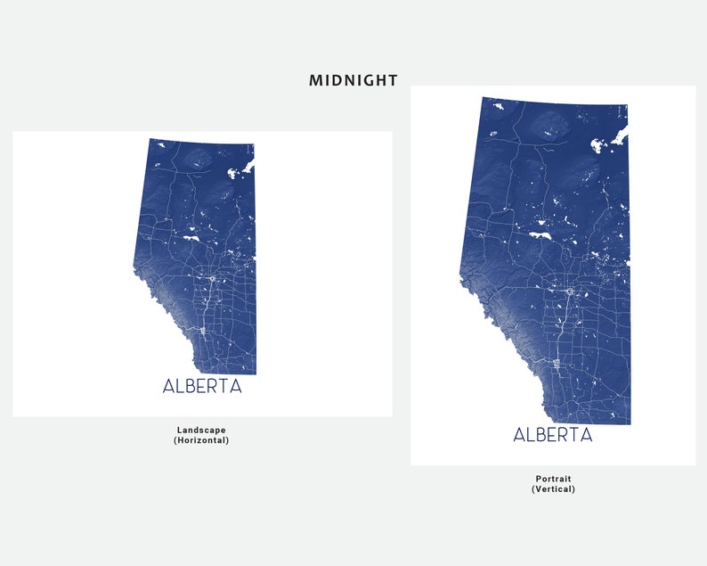 Alberta Topographic Map Print, Province Wall Art Poster - Etsy