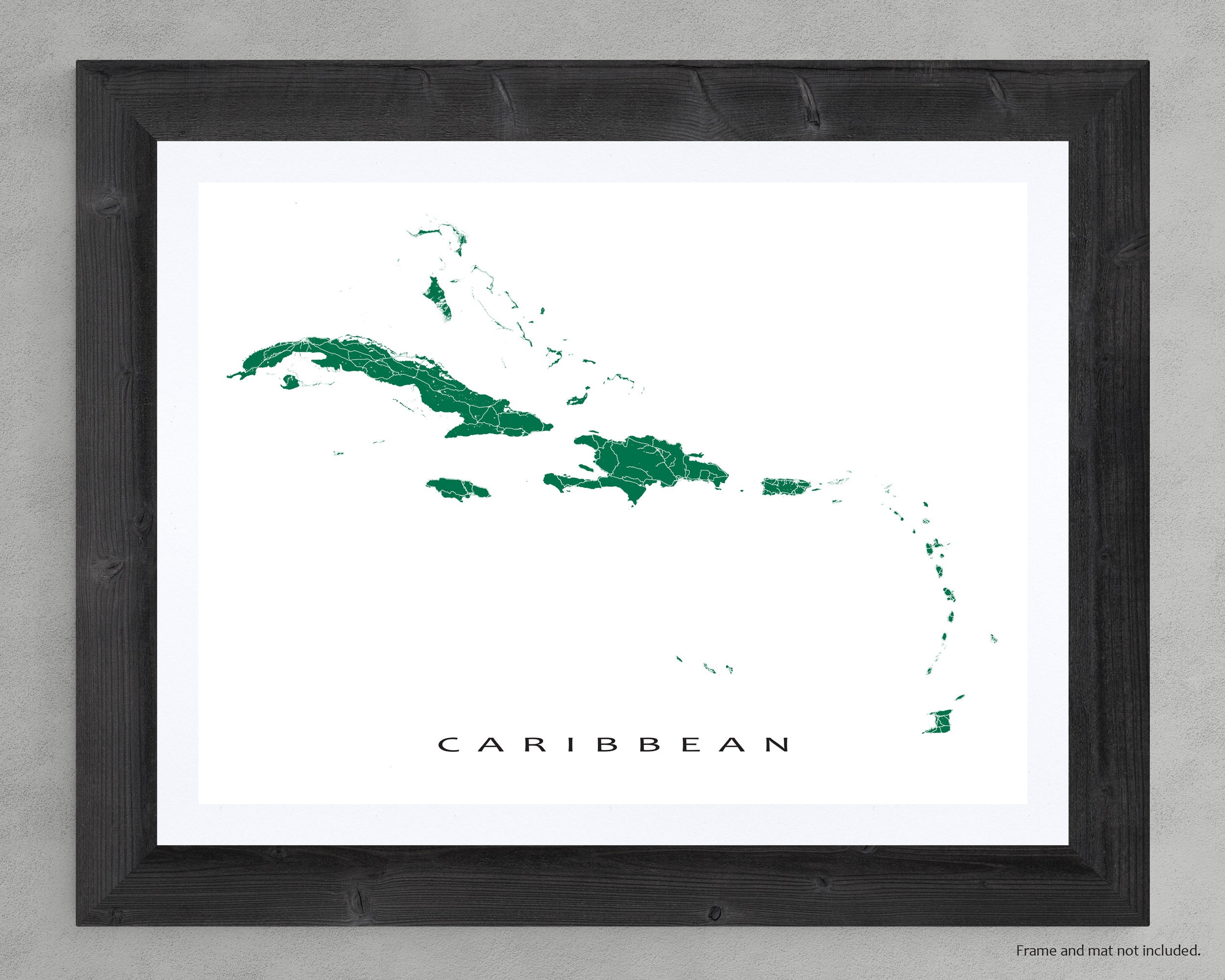 Caribbean Map Print and Caribbean Island Art Prints Including | Etsy