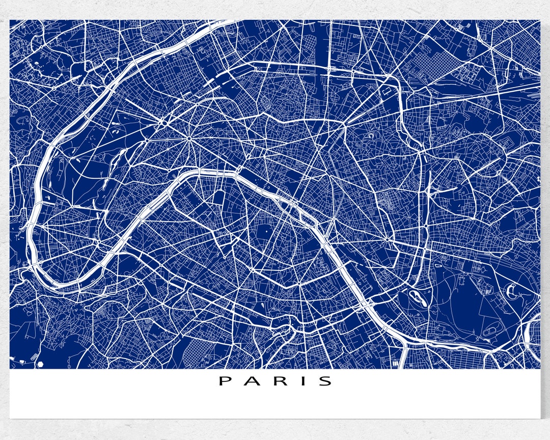 Paris Map Print and Paris Print for Map of Paris Wall Art - Etsy