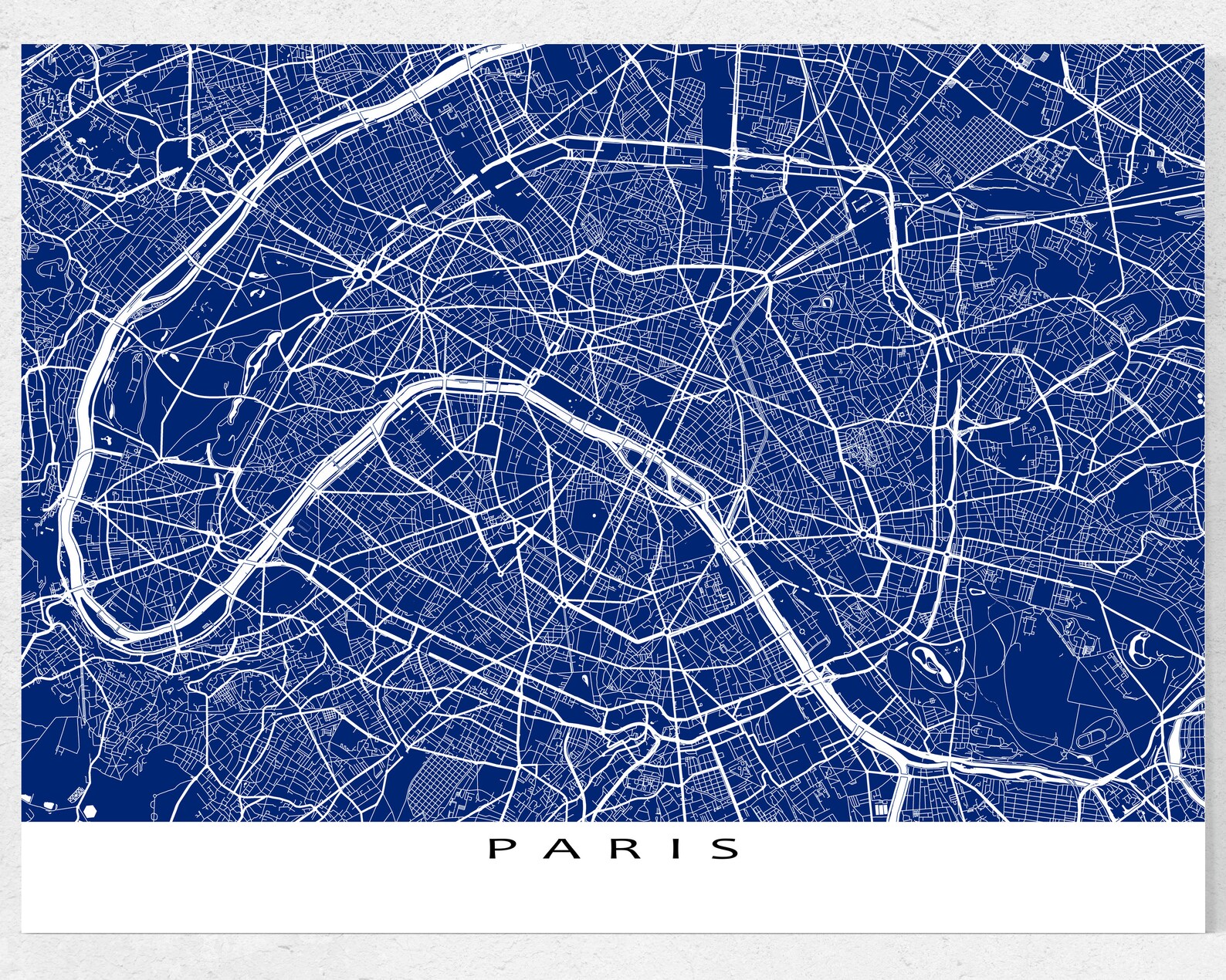 Paris Map Print and Paris Print for Map of Paris Wall Art Poster and ...