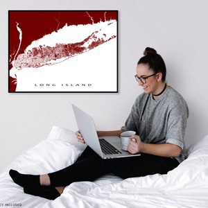 Long Island Map Art Print and Long Island Wall Art Poster, New York, NY ...