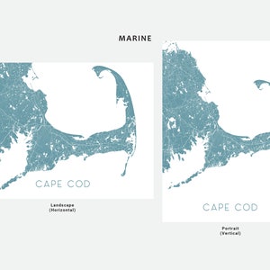 Cape Cod Map Print and Cape Cod Wall Art Poster for Cape Cod Art Prints ...