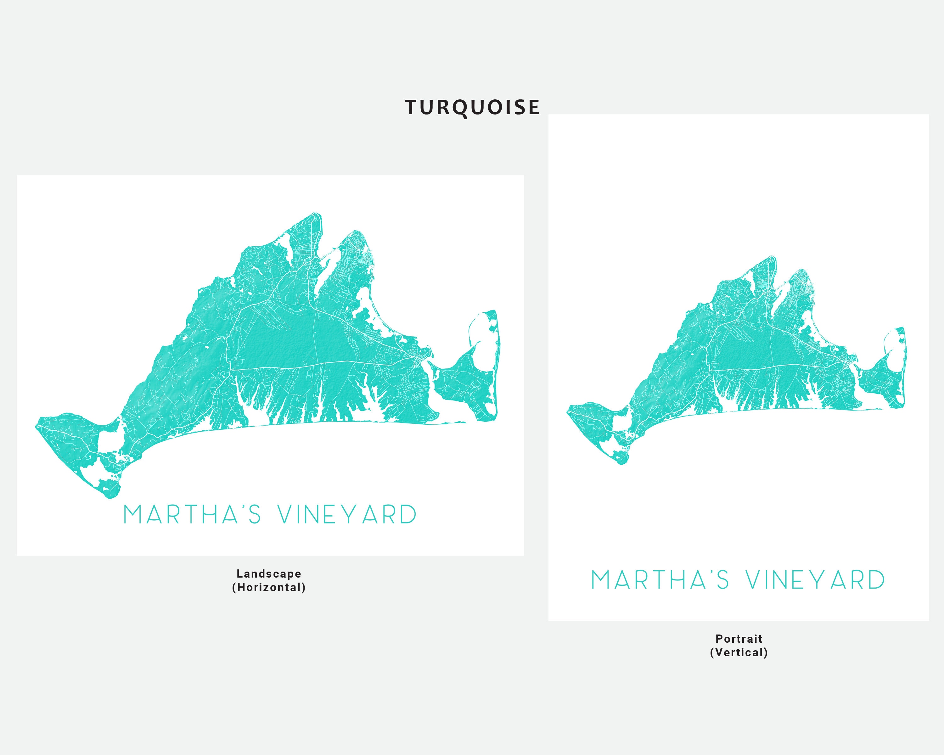 Martha's Vineyard Map Print and Marthas Vineyard Art Prints for Marthas ...