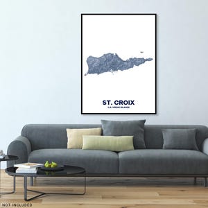 St Croix Map of Saint Croix US Virgin Islands Poster Print, Topographic ...