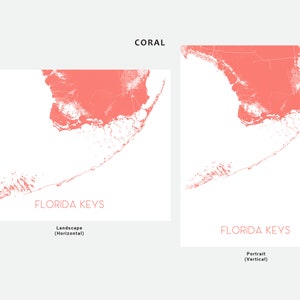 Florida Keys Map of Florida Keys Art Prints, Florida Key FL Print for ...