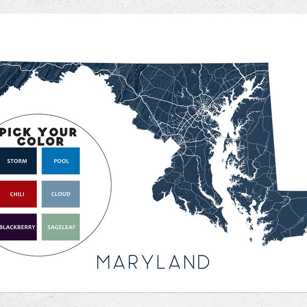 3d Map of Maryland - Etsy