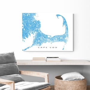 Cape Cod Map Print, Massachusetts Wall Art Poster, MA Decor, Gifts, Souvenir - Etsy