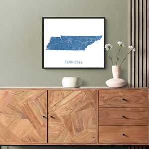Tennessee Map Poster and Landscape Tennessee Art Print for TN State ...