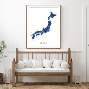 Japan Map of Japan Print Poster, Custom 3D Topographic Landscape ...