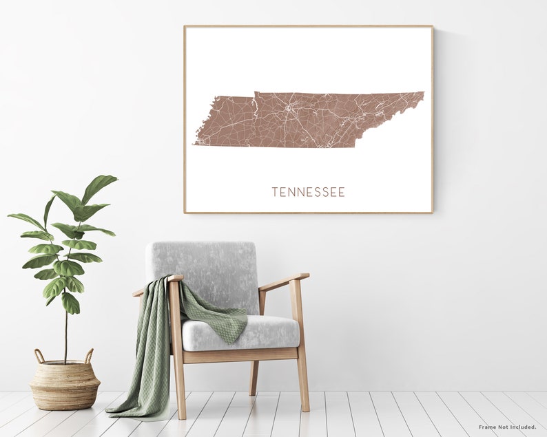 Tennessee Map Poster and Landscape Tennessee Art Print for TN | Etsy