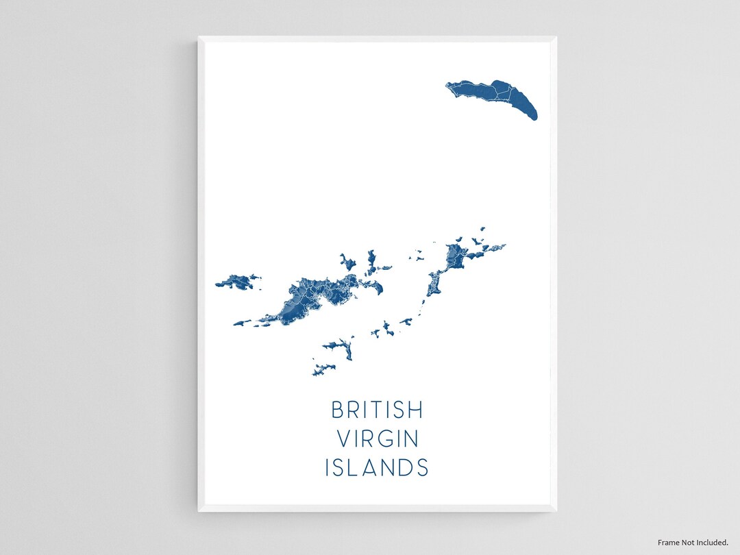 British Virgin Islands Wall Art Print Poster Topographic - Etsy