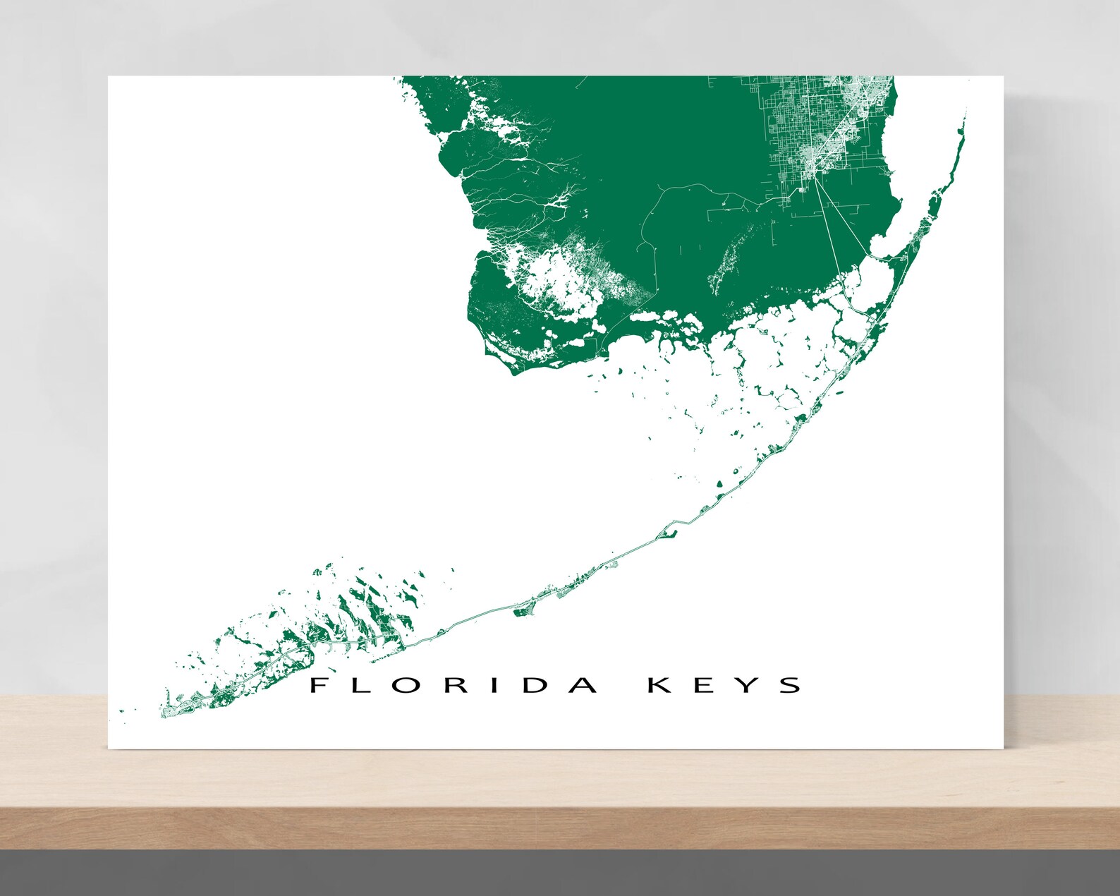 Florida Keys Map Print Key West Map Poster Key Largo - Etsy