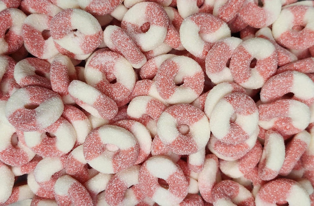 Sour Strawberry Gummy Rings Strawberry Gummy Gummy Candy - Etsy