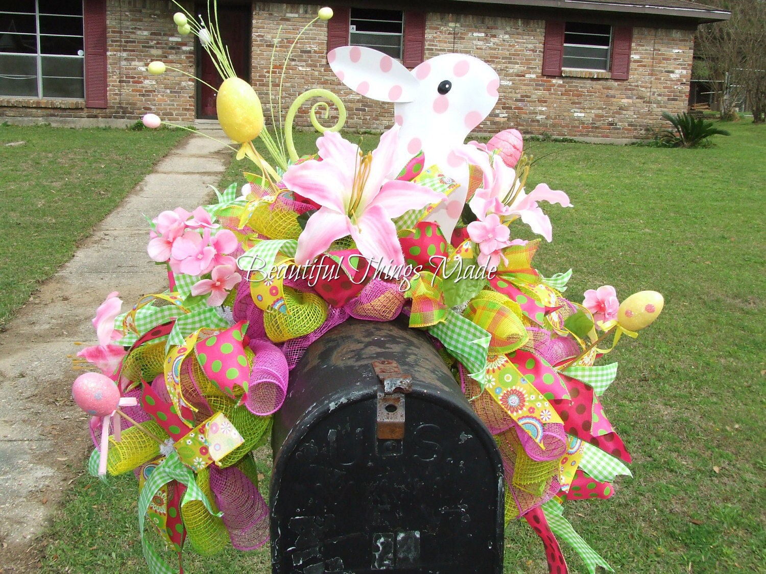 Large Easter Mailbox Topper, Easter Mailbox Swag, Easter Mailbox ...