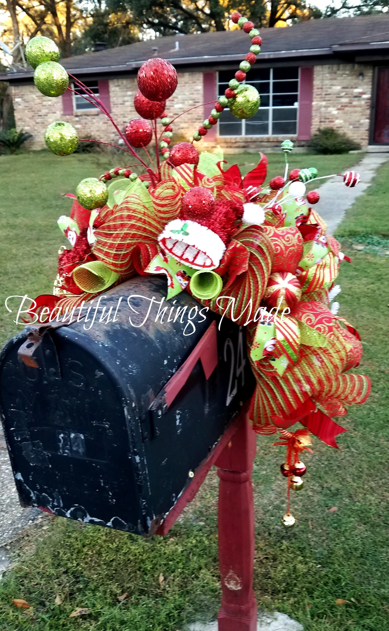 Deluxe Christmas Mailbox Swag Mailbox Topper Mailbox Cover - Etsy