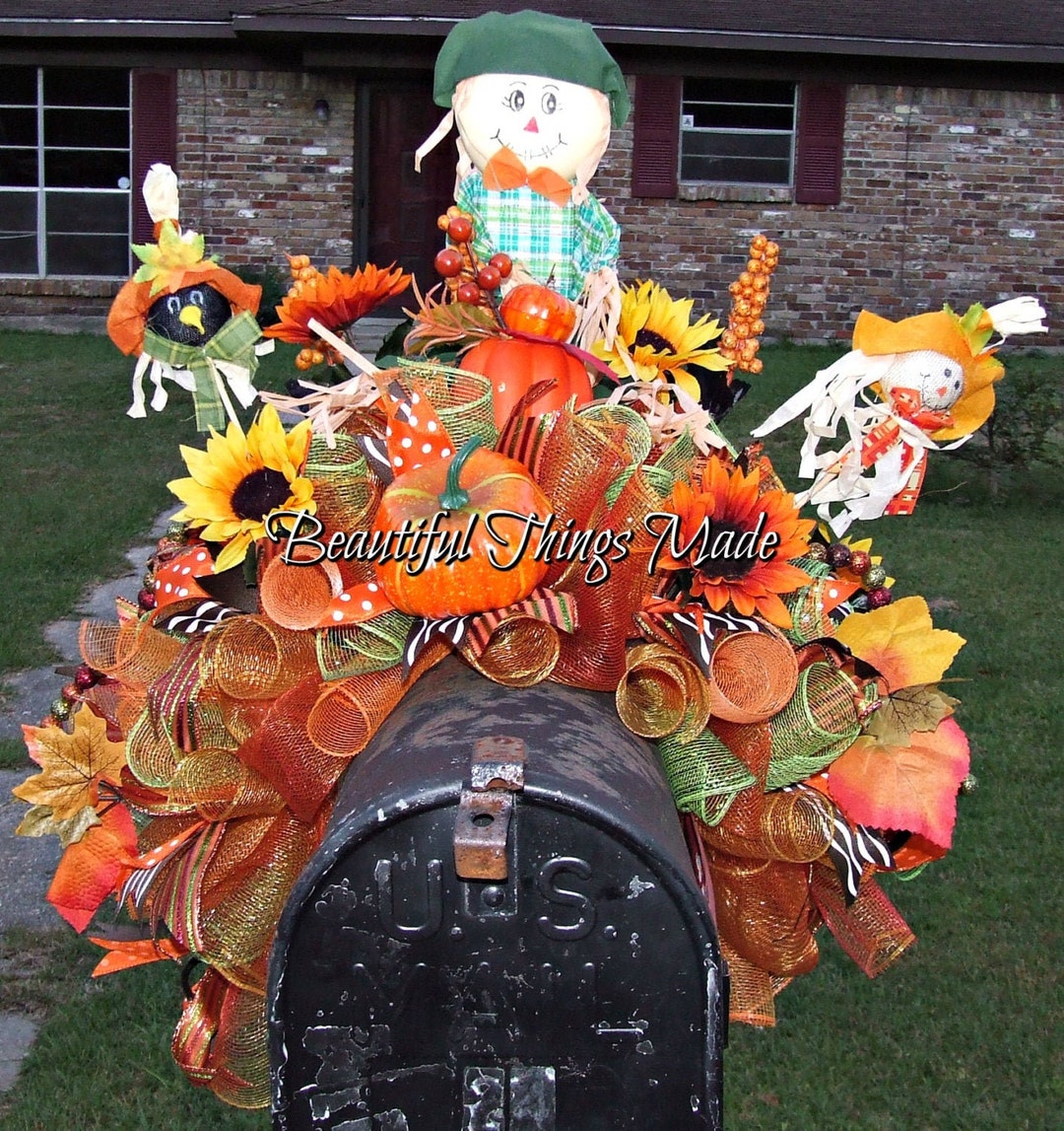 Fall Mailbox Topper, Autumn Mailbox Swag, Home Decor, Mailbox Cover ...