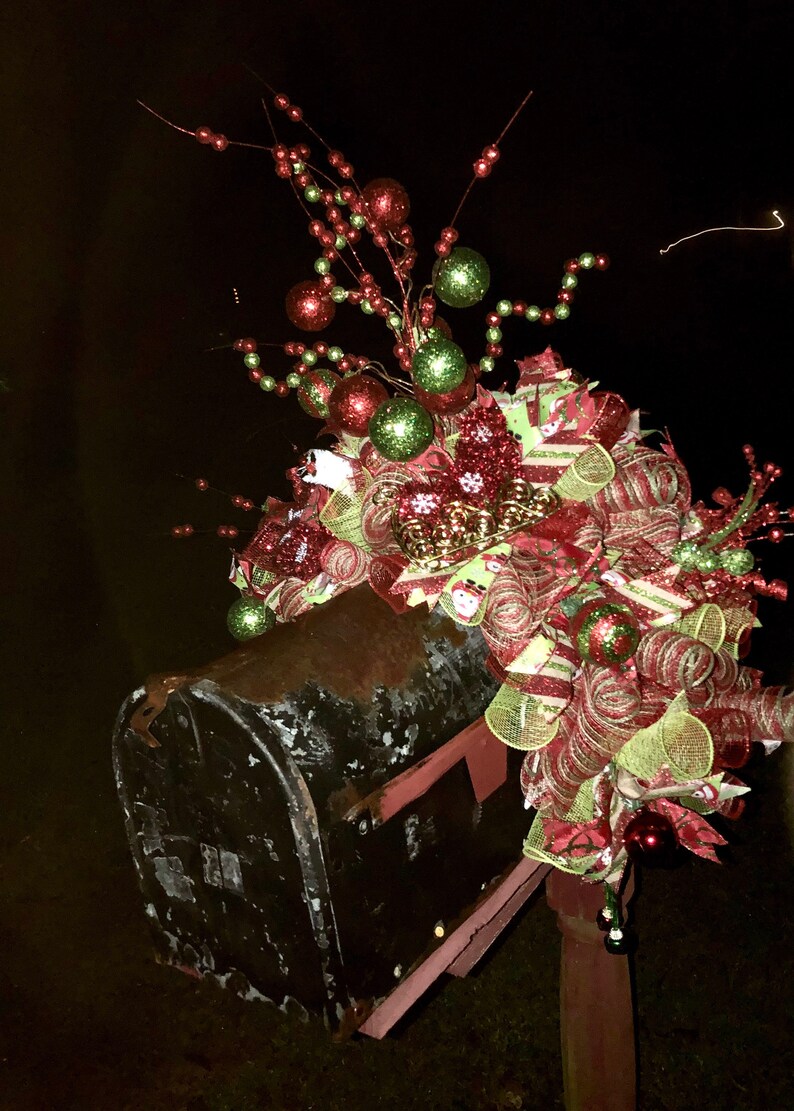 Deluxe Christmas Mailbox Swag Mailbox Swag Mailbox Topper | Etsy