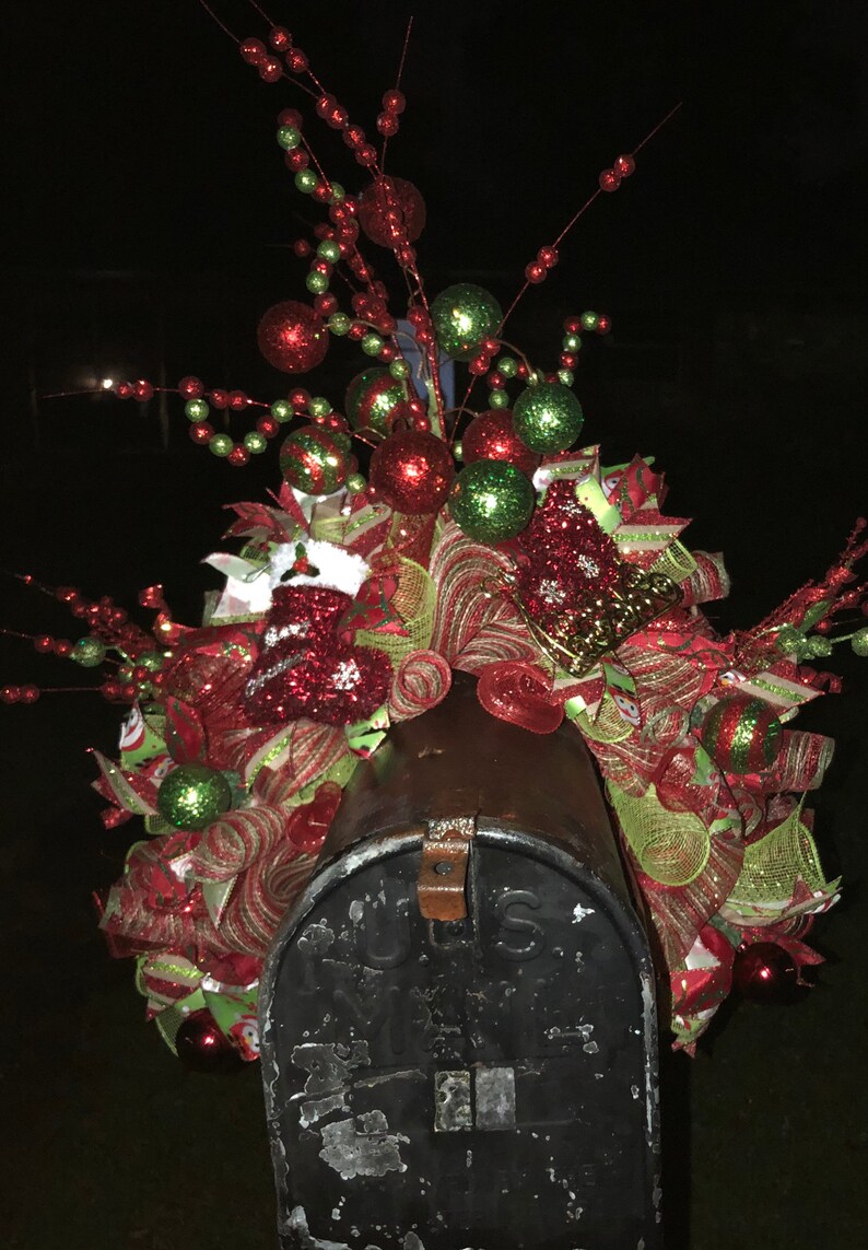 Deluxe Christmas Mailbox Swag Mailbox Swag Mailbox Topper | Etsy