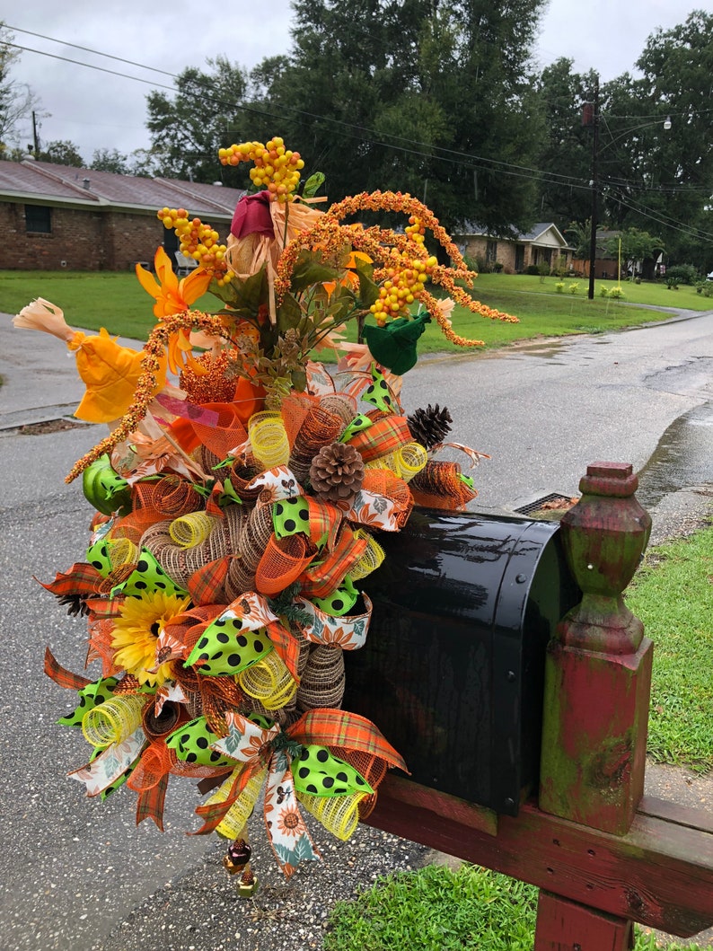 Fall Mailbox Topper Autumn Mailbox Swag Home Decor Mailbox - Etsy